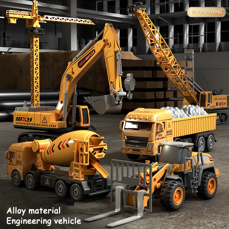 Alloy engineering vehicle Tractor Car Model Forklift Excavator Dump ...