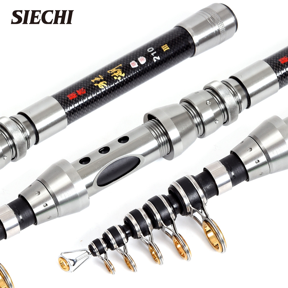 SIECHI Sea pole portable fishing pole High carbon telescopic road sub ...