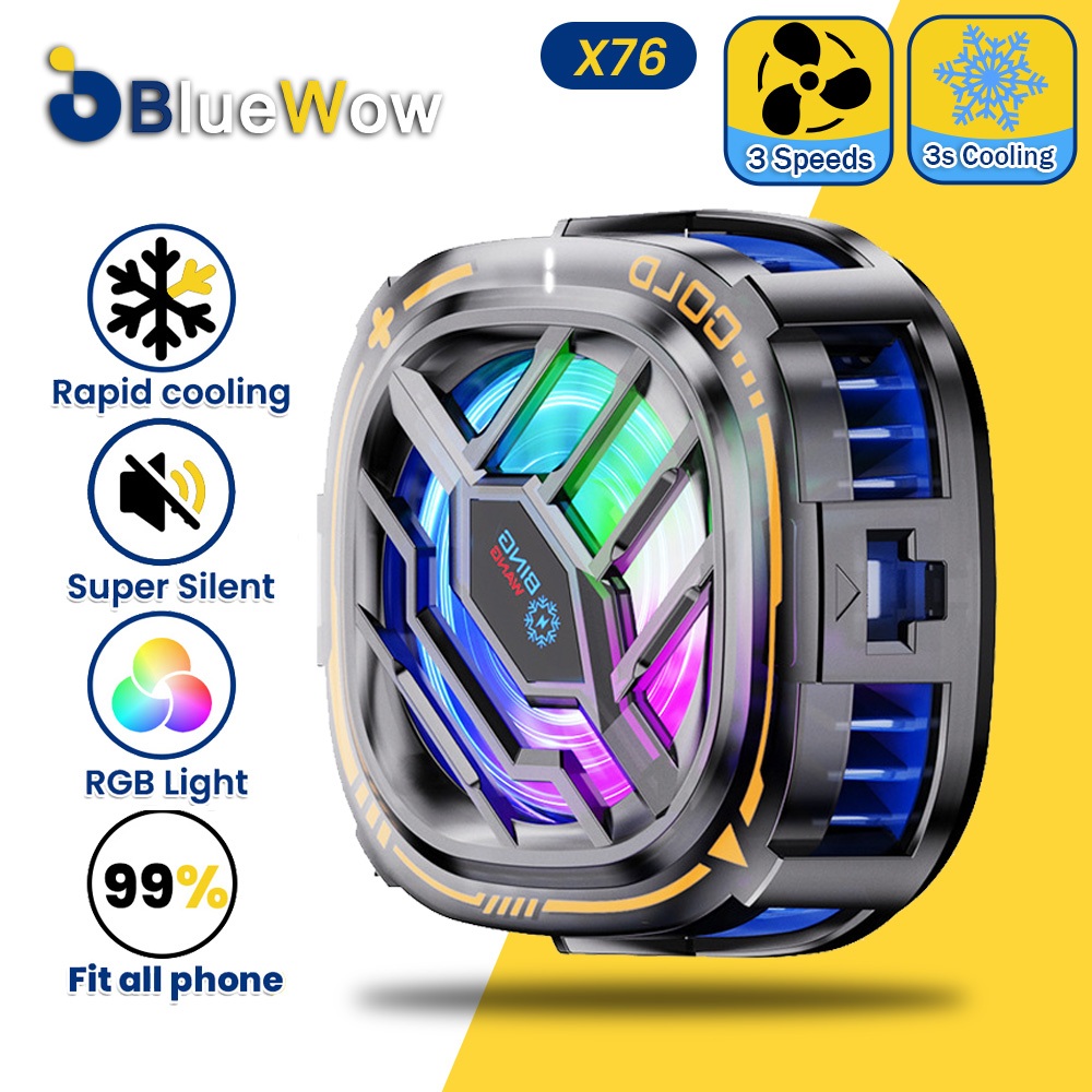 [100% Cooling] BlueWow X76 Phone Radiator for Mobile Phone Phablet Fan Semiconductor Mobile ...