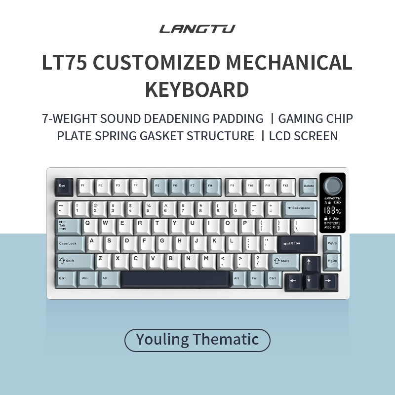 Langtu LT75 Mechanical Keyboard 80keys with Gasket Structure Full-key ...