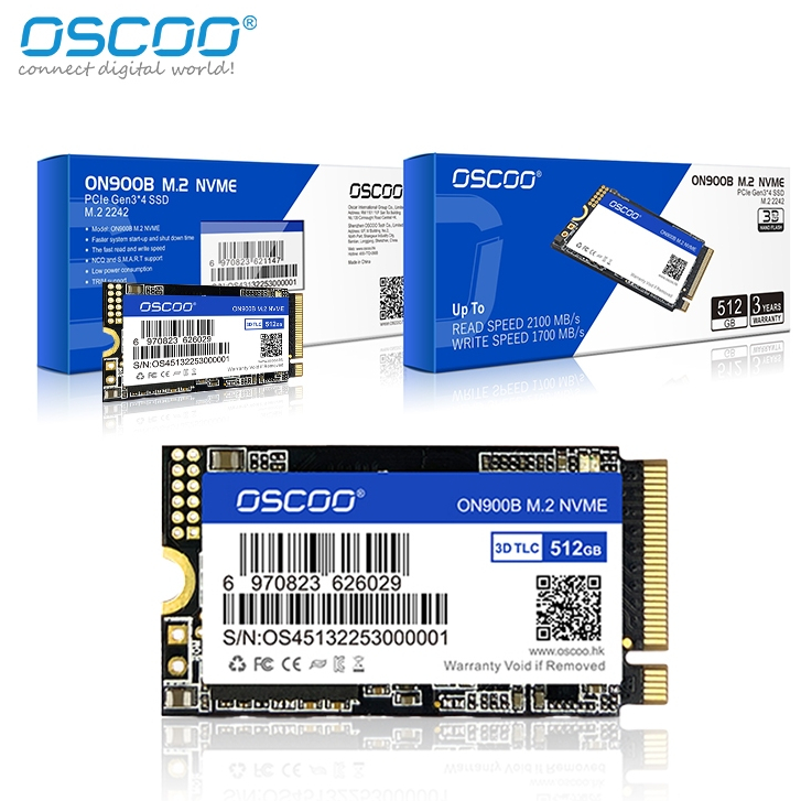 OSCOO SSD 1TB PCIe Gen4 Up to 2100MB/s, 3D NAND Flash NVMe M.2 2242 ...
