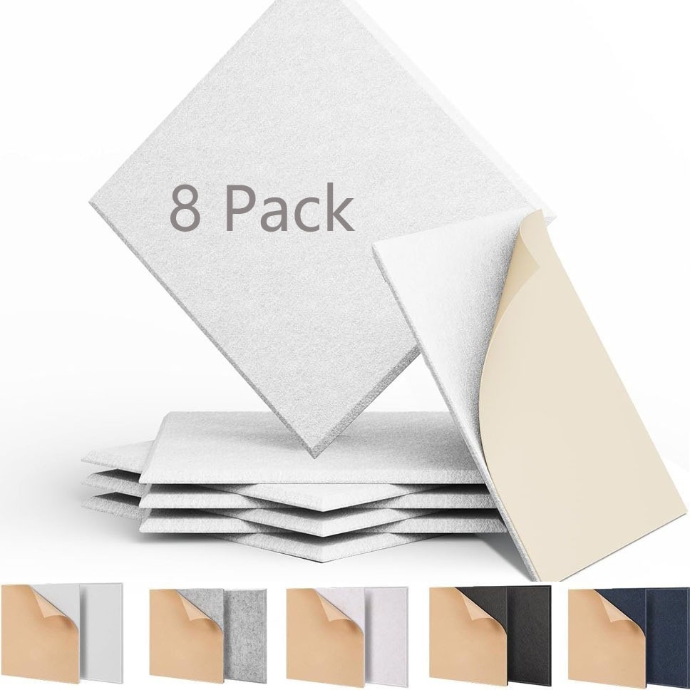 8pcs 30x30cm (Self-Adhesive) Acoustic Panels Soundproof Felt, Polyester ...