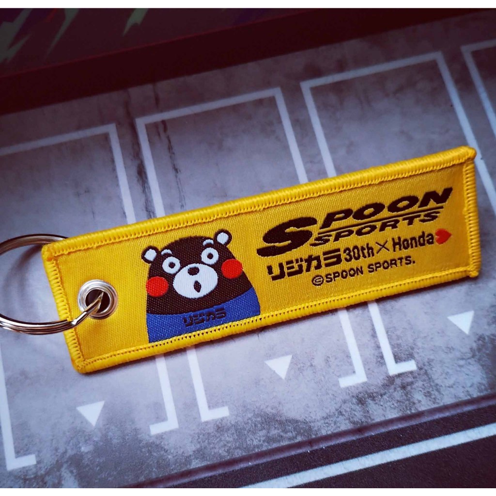 1PC Kumamon Bear SPOON Sports Tags Keychain Embroidery Motorcycle JDM ...