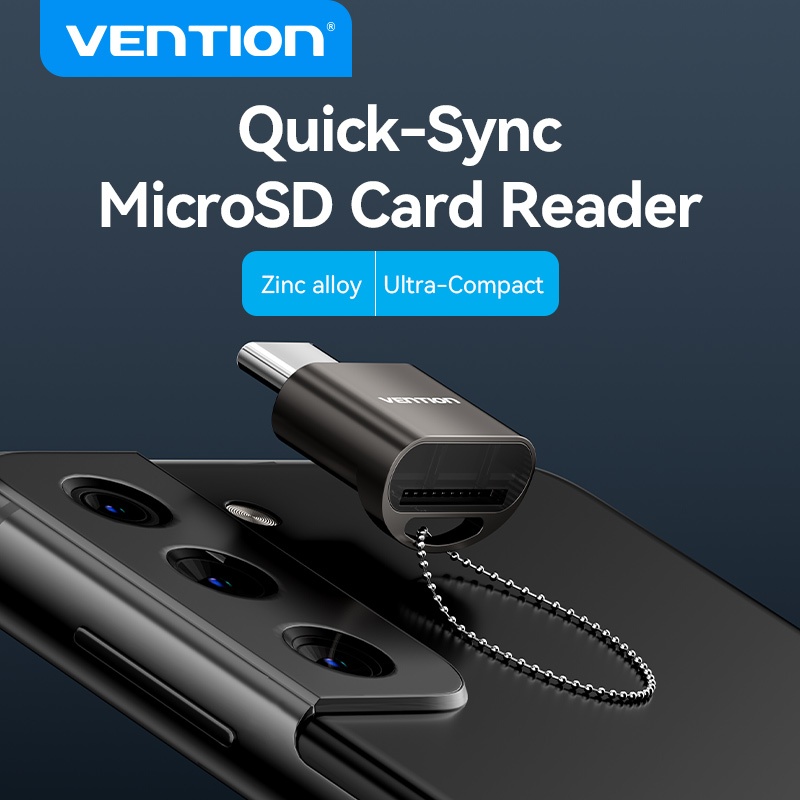 Vention Card Reader USB 2.0 Type C 512G Zinc Alloy TF Single Card ...