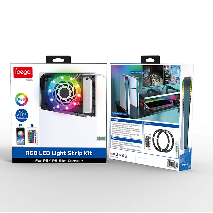 For PS5/PS5 Slim Console USB RGB LED Light Strip Kit LED RGB Colorful ...