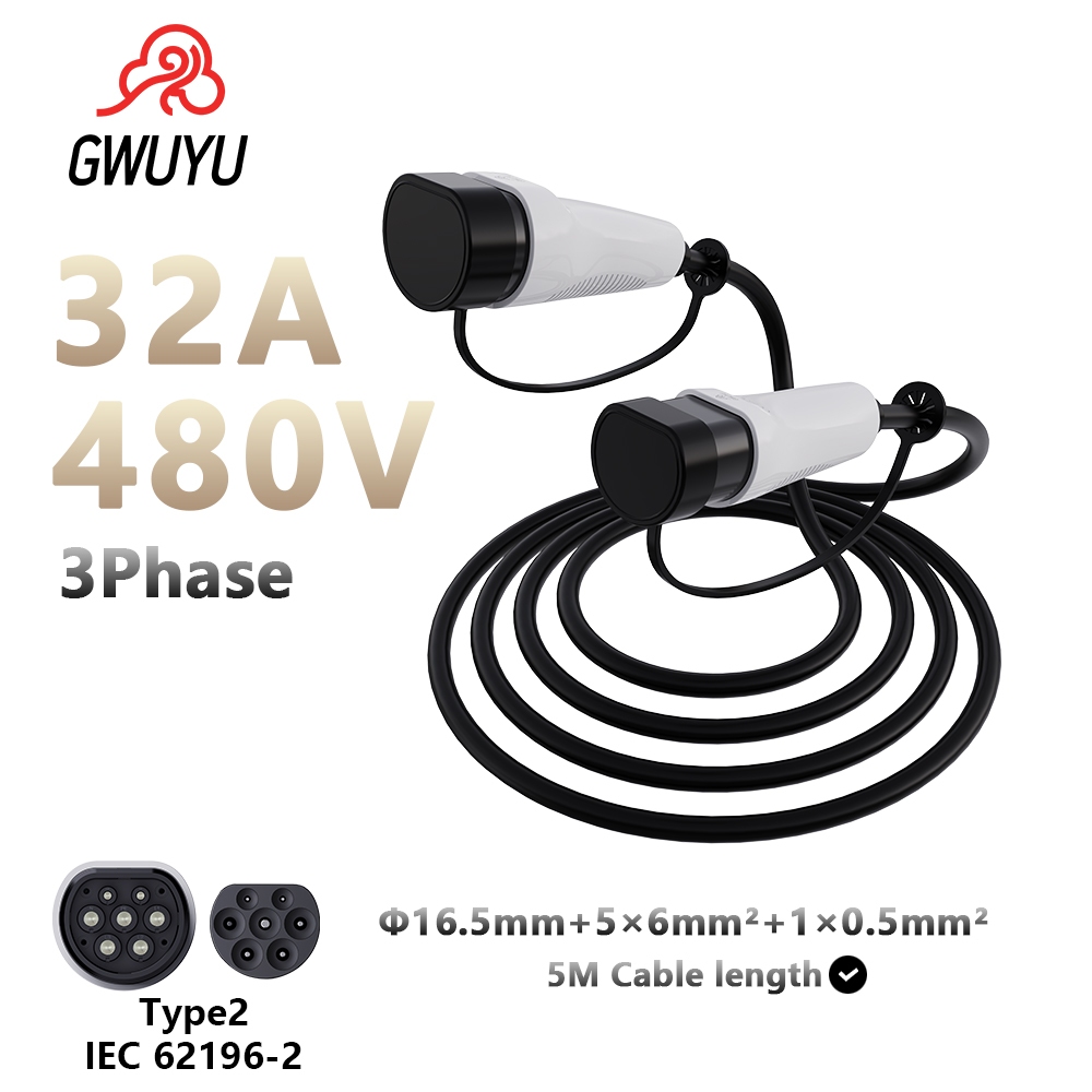 GWUYU O11 Car EV Charging Cable Length 5M 11KW 22KW 16A 32A 3 Phase ...