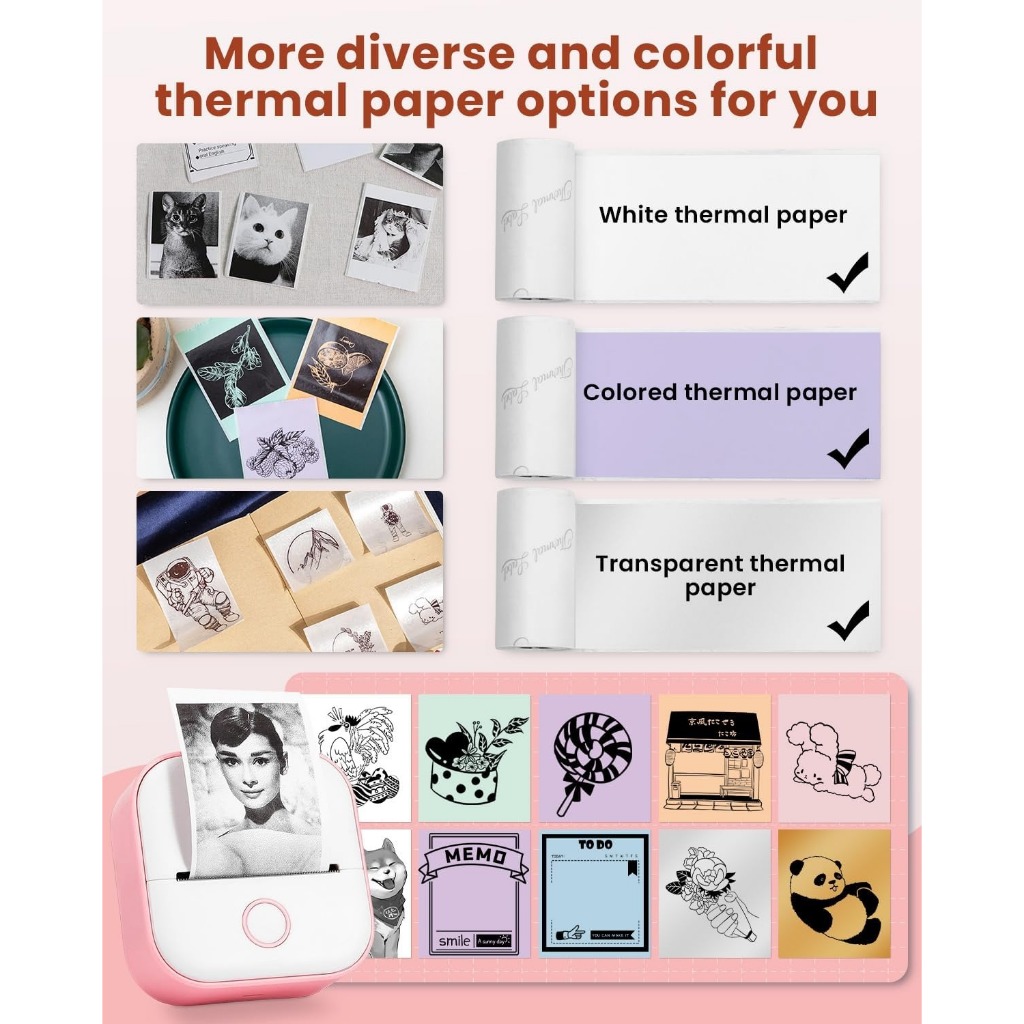 Phomemo T02 Portable Bluetooth Mini Thermal Label Printer 错题打印机 ...