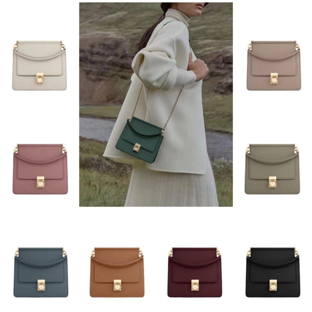 Polene-NuméroSept Mini Lychee Grain Genuine Leather Shoulder Messenger ...