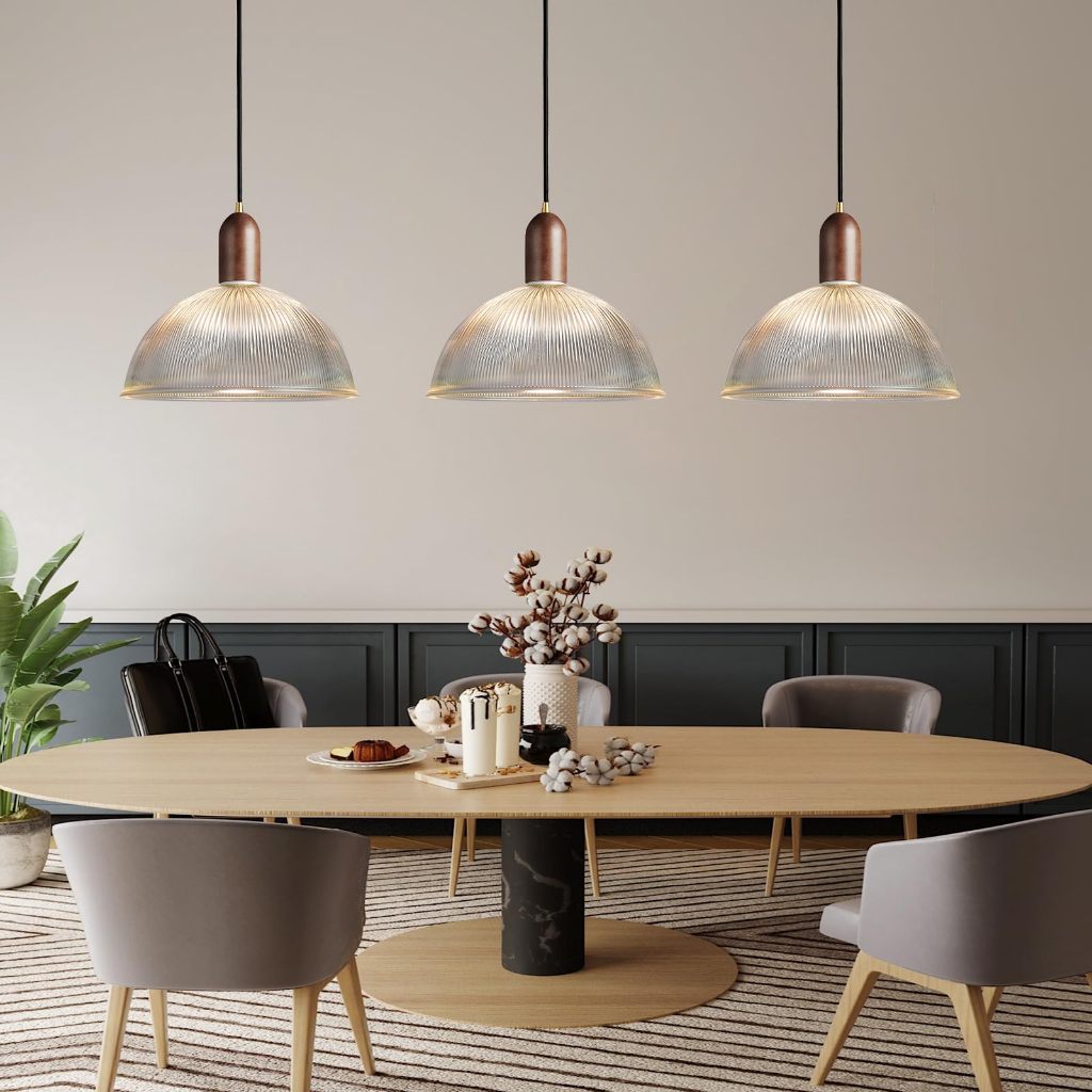 LAMPU GANTUNG SILING CLEAR GLASS PENDANT LIGHT DINING LIGHT DOME SHADE ...