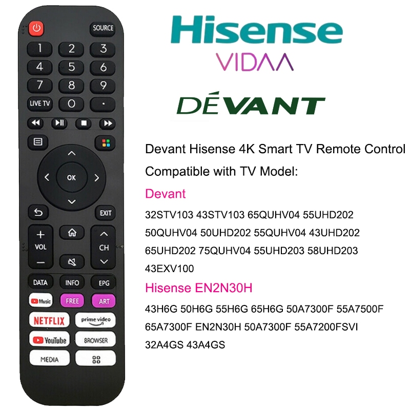 New Hisense devant remote control Use Original For DEVANT LCD LED TV ...
