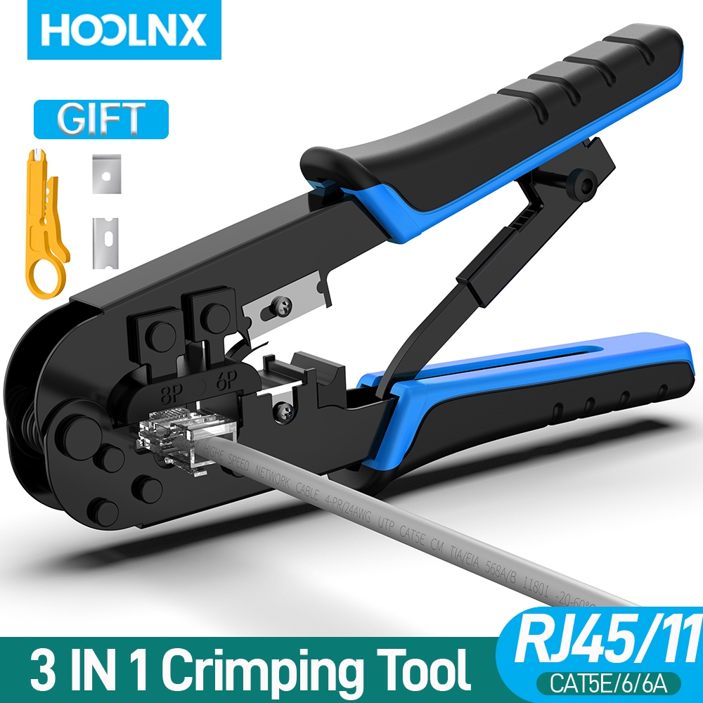 HOOLNX RJ45 Crimper RJ11 RJ45 Crimping Tool Ethernet Network LAN Cable ...