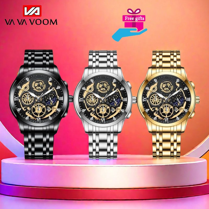 VAVA VOOM watch for men Skeleton Non-Mechanical Business Calendar Watch ...