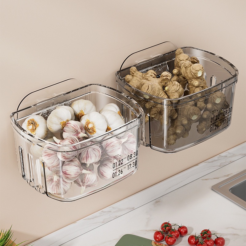 Onion Ginger Garlic Wall-Mounted Storage Box Kitchen Large Shelf ...
