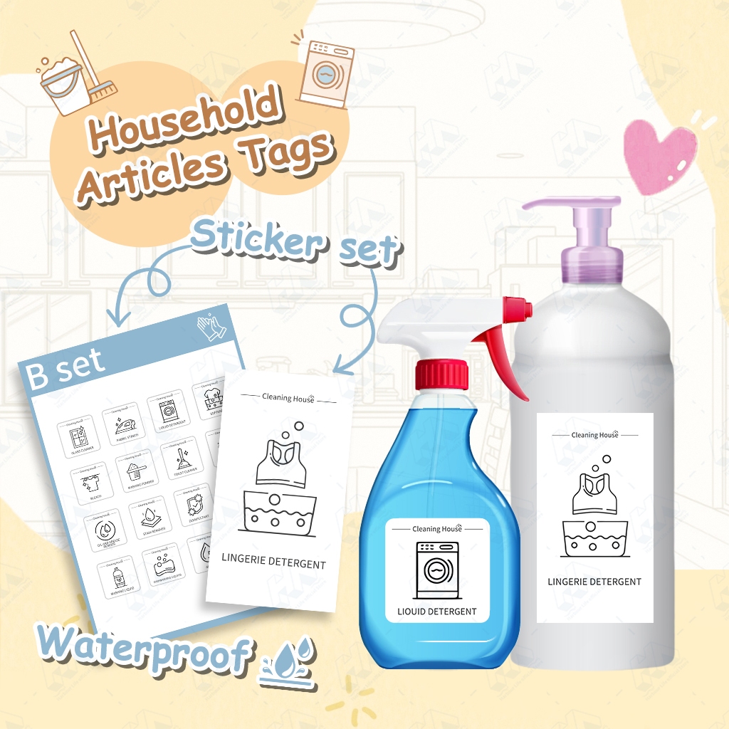 Household Label Sticker Waterproof Detergent Label Borderless UV Anti ...