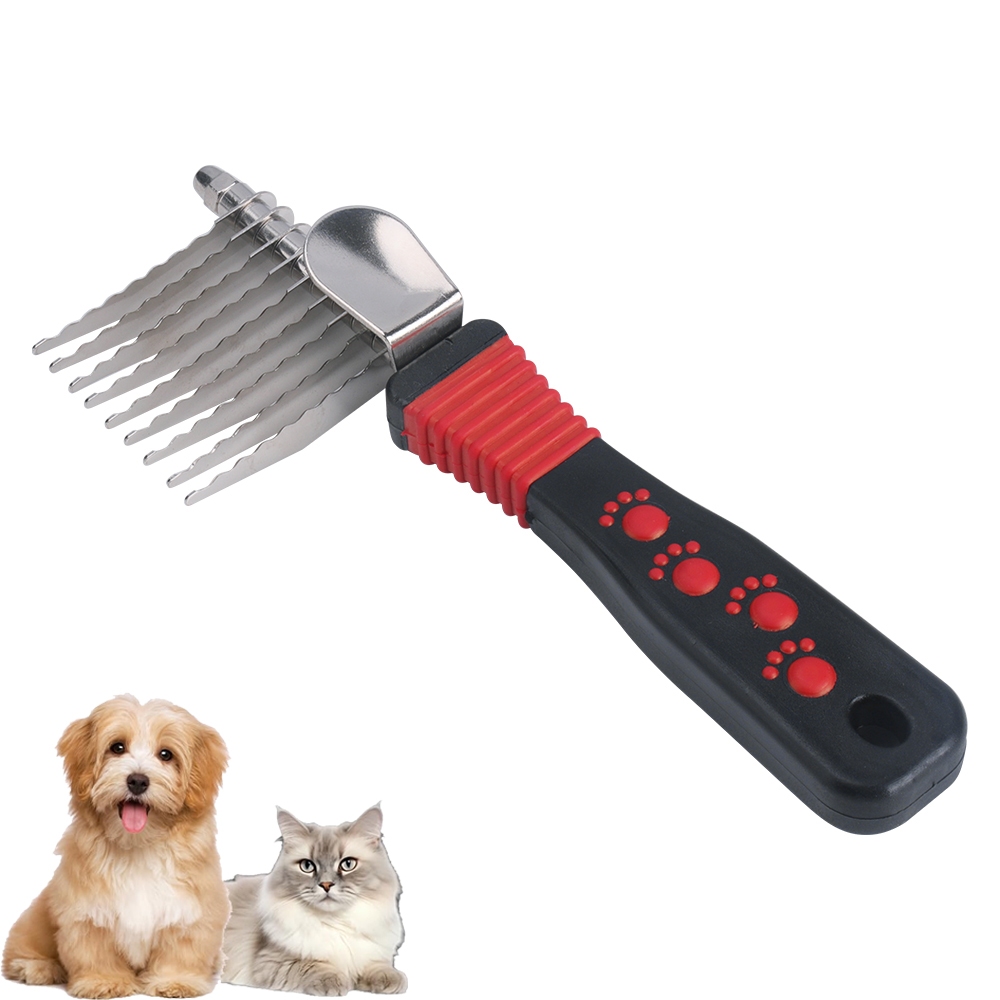Pet Dematting Fur Rake Comb Stainless Steel Needle Comb Cat and Dog ...