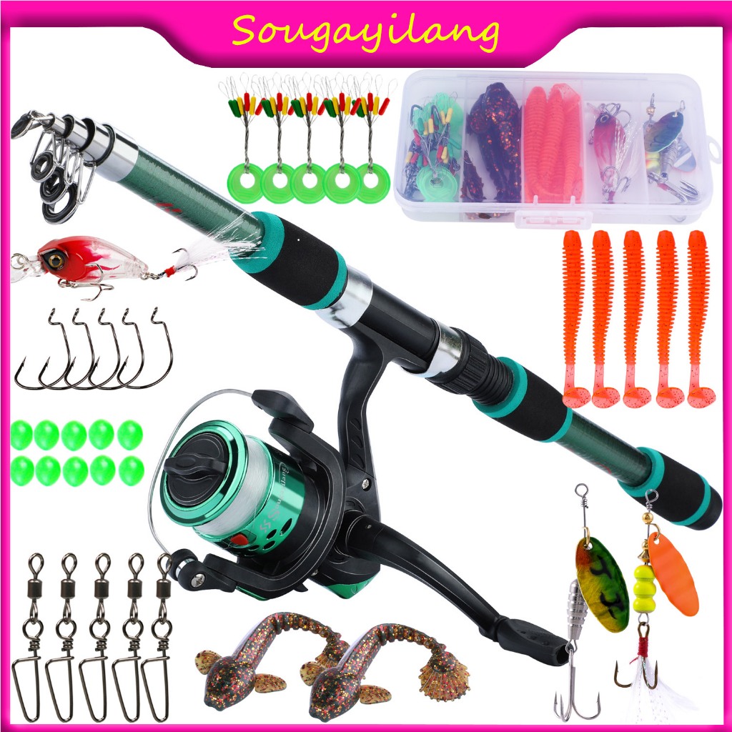 Sougayilang Fishing Rod&Reel&Bait Set Joran Pancing Full Set Mancing ...