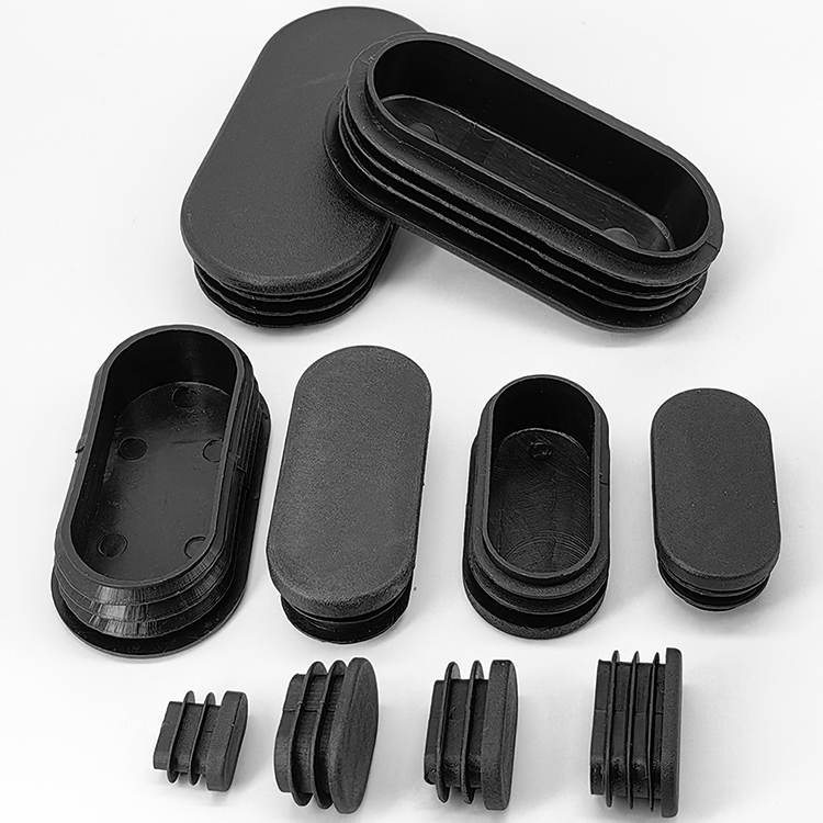 Oval Plastic Tube Plug 15mm-40mm Black Pipe Tubing Inner Plugs Foot ...