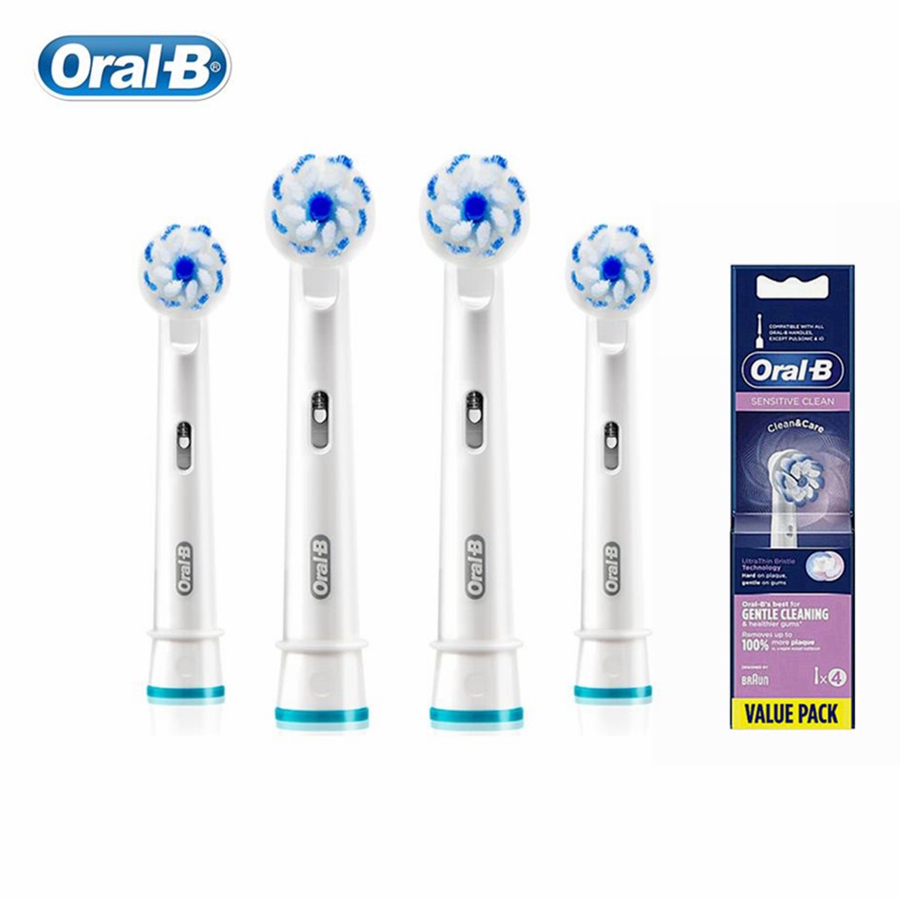 Oral-B EB60 Sensitive cleaning electric toothbrush replacement brush heads, 4 and 8 sets ...