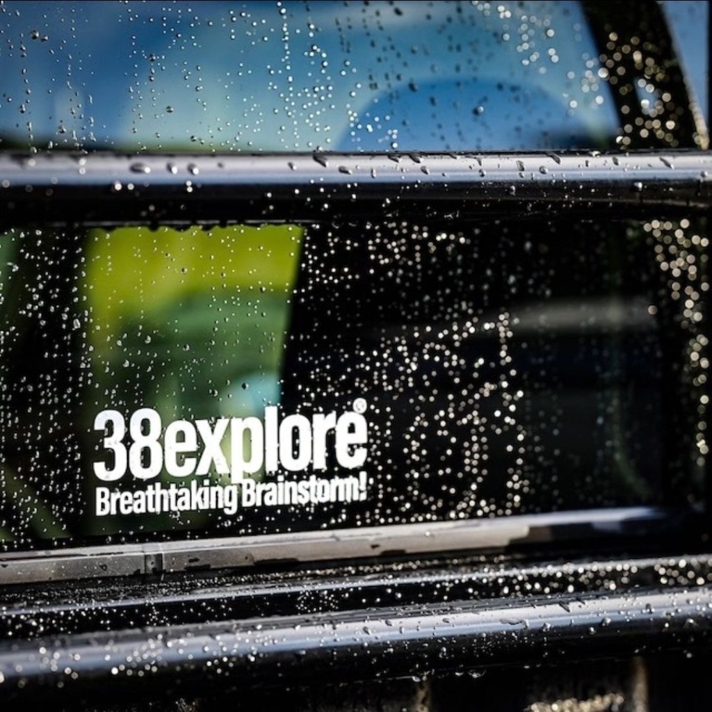 38explore Camping Gear Box Table Board Sticker Car Sticker Black White Square Strip Decorative ...