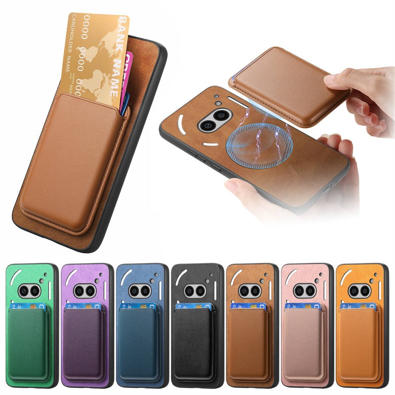 Magnetic Plain Skin PU Leather Phone Case For Nothing Phone 2a Push ...