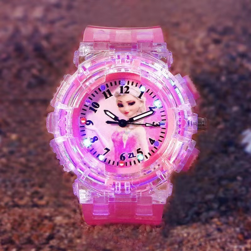 Frozen Elsa Princess Watch Waterproof Kids Watch Girls With Luminous ...