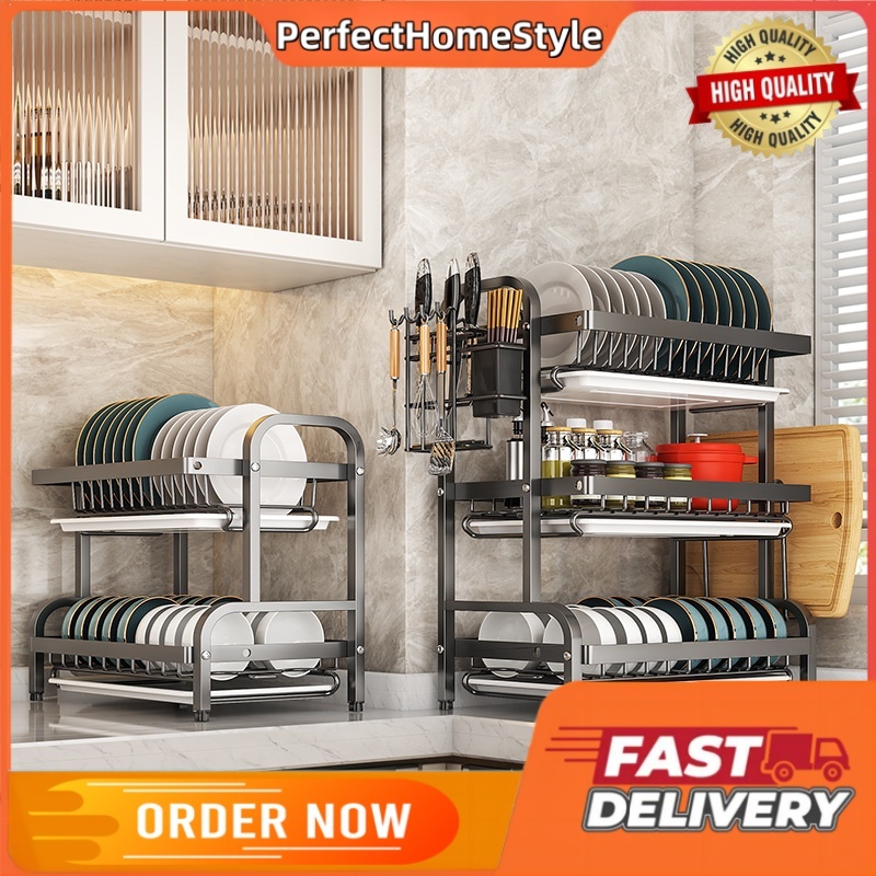 Hitam Black Rak Pinggan Rak Dapur Kabinet Rack Kitchen Rack Dish ...