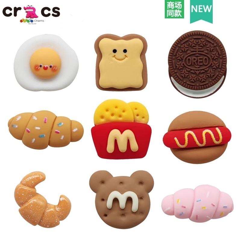 Jibbitz crocs sandals buttons cartoon cute food shoe flowers DIY shoe ...