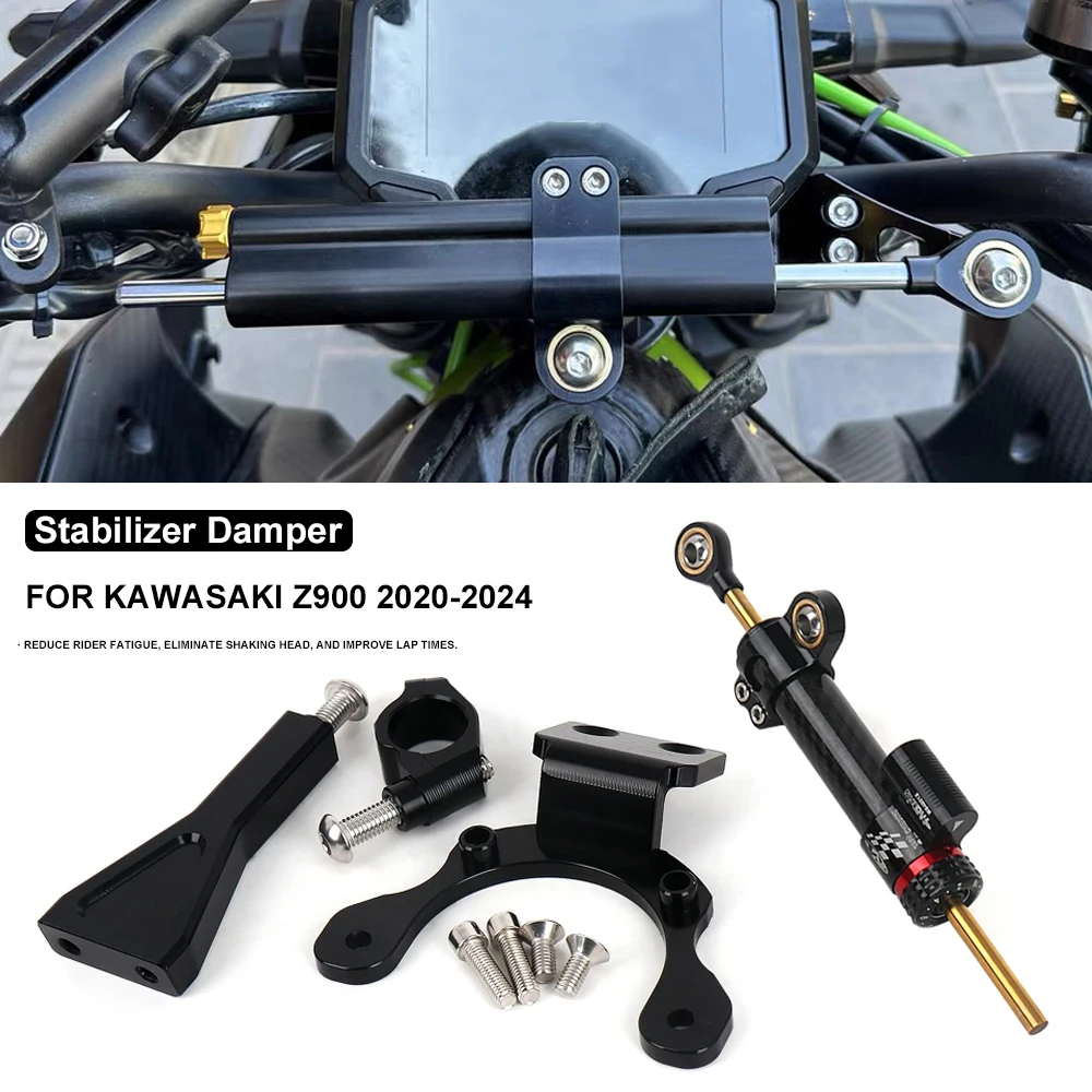 Motorcycle Accessories CNC Steering Damper Bracket Mounting Black Kit ...