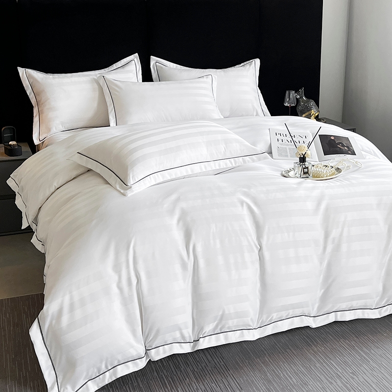 Plain 4 IN 1 Bedsheet Set Single Queen King Size White Color Brocade ...