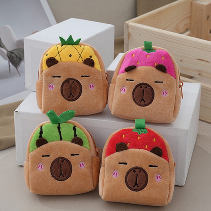 Capybara Plush Pouch for Kids Capybara Themed Cash Pouch Cartoon Wallet ...