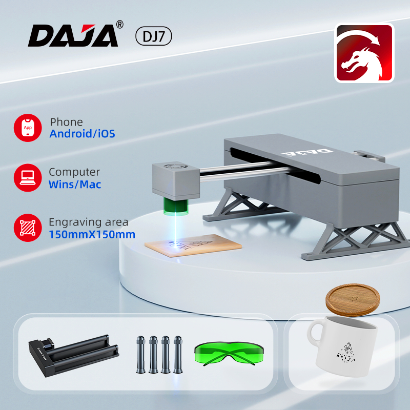 DAJA Laser Engraving Machine DJ7 5W Engraver for Portable Wood Label ...