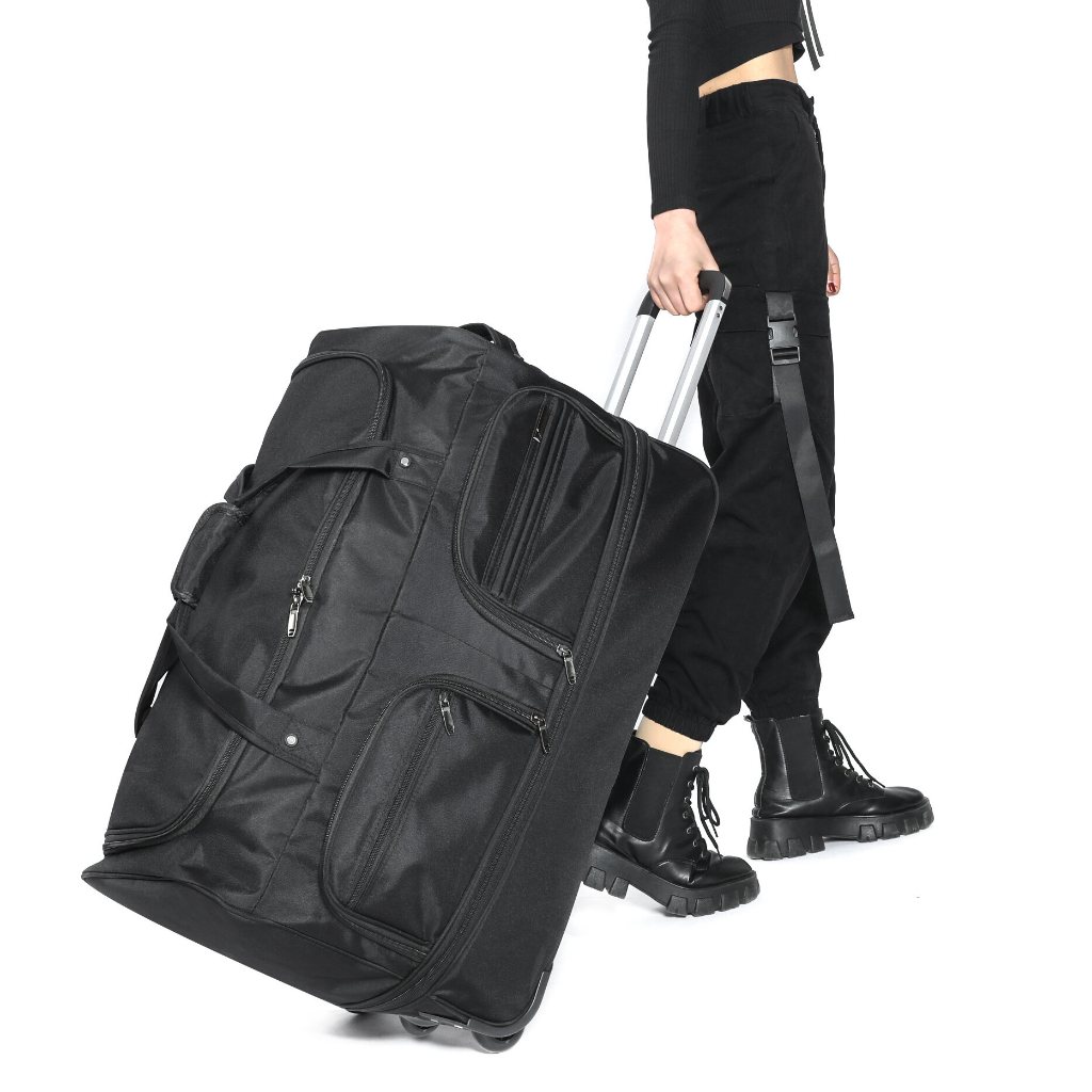 Expandable Suitcase Beg Baju Roda Canvas Luggage Duffel Backpack Travel ...