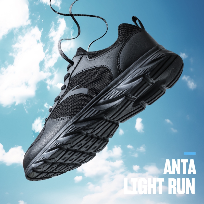 ANTA Men Running Shoes Kasut Jogging Black Sport Shoes White Kasut ...
