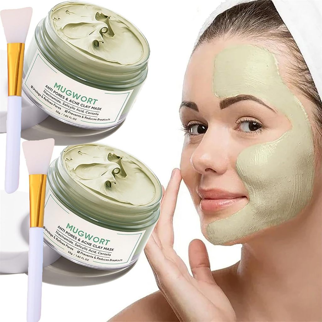 Mugwort Acne Clay Mask 55g Deep Cleansing Regulate Oil and Sebum ...