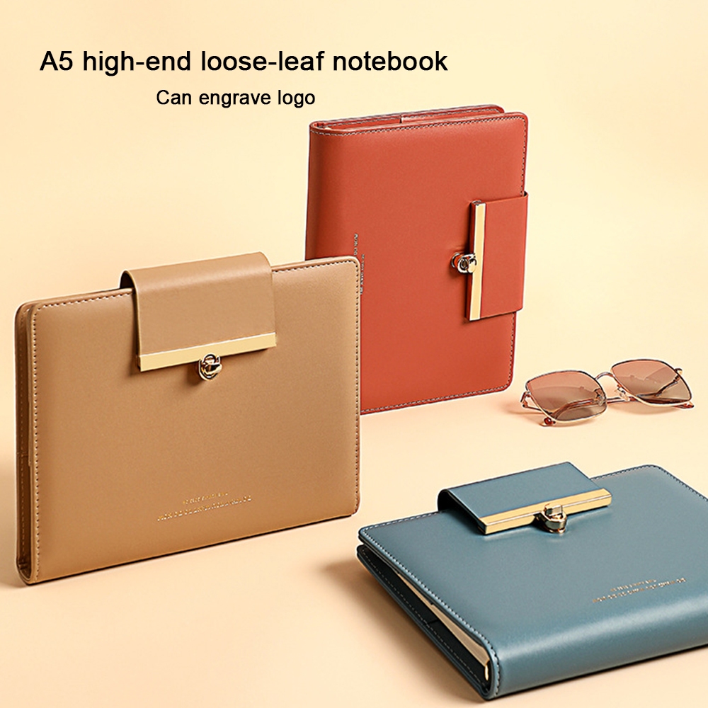 (Logo can be engraved) A5 high-end business loose-leaf notebook, work ...