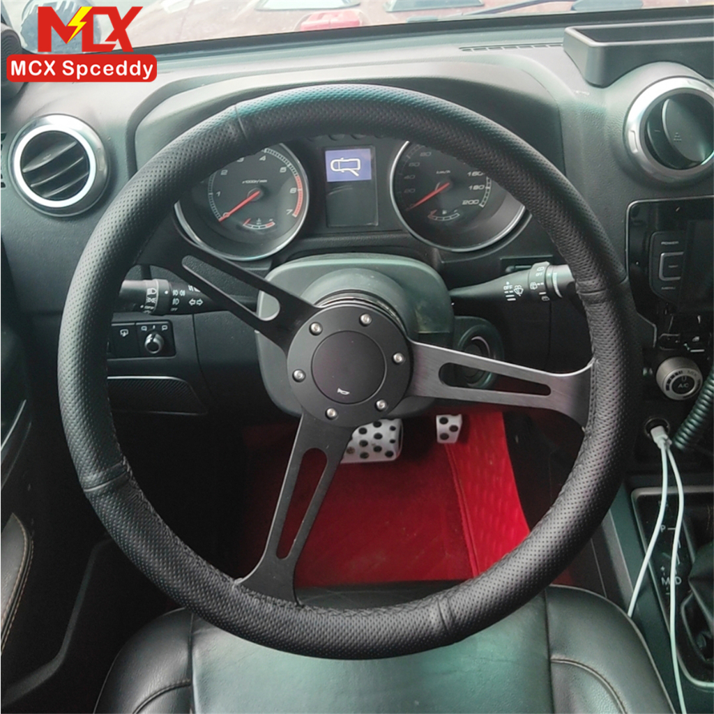 15inch real leather steering wheel 380mm car sport no logo Classic ...
