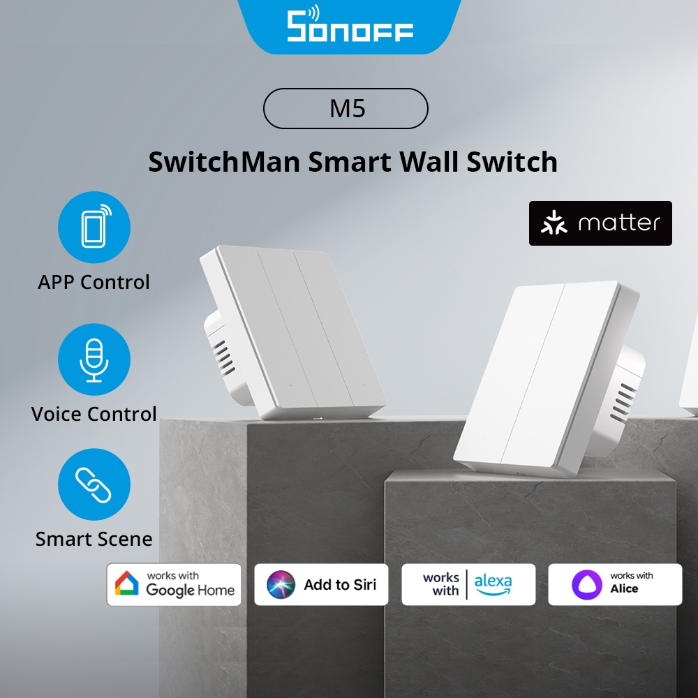 SONOFF M5 Matter White SwitchMan Smart WiFi Wall Switch Local ...