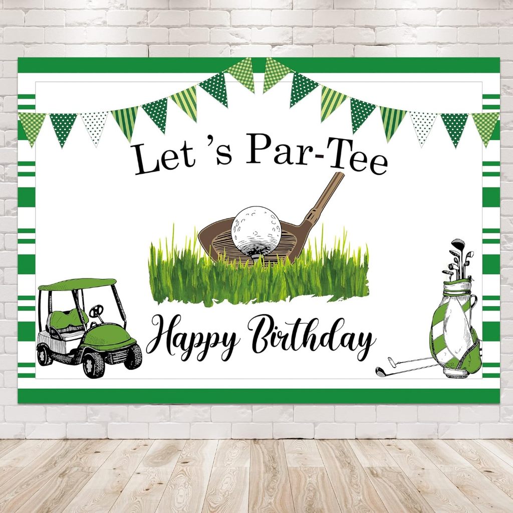 Let's Partee Golf Theme for Birthday Party Backdrop 7Wx5H Photography ...