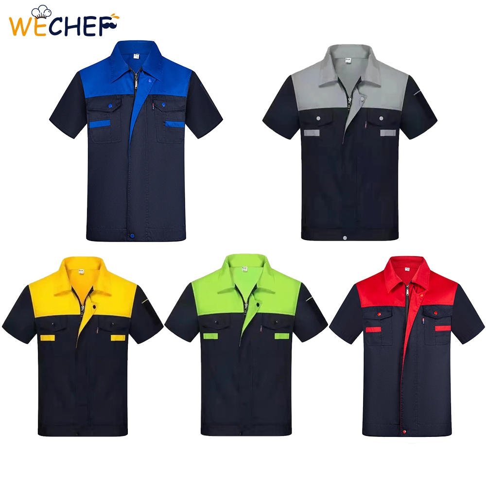 Safety Jacket Mens Workshop Shirt Uniform Short Sleeve Zipper Factory ...