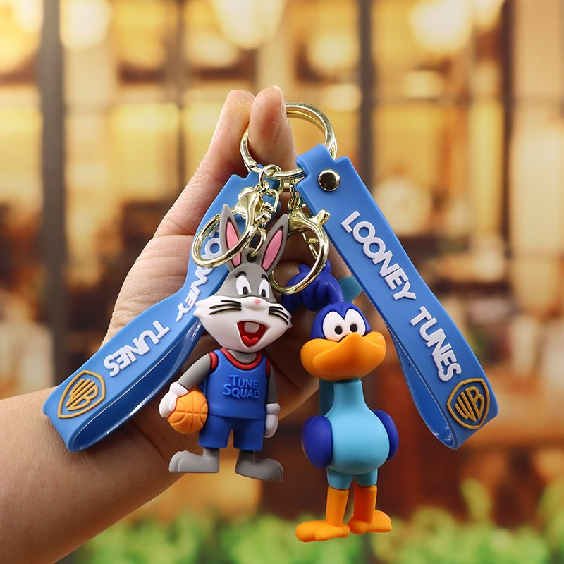 Space Jam Keychain - Looney Tunes Character Keyring Set: Bugs Bunny ...