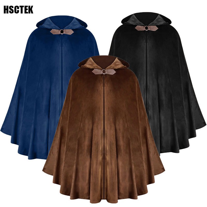 Medieval Renaissance Costume, Hooded Cape for Men Women, Knight Cloak ...