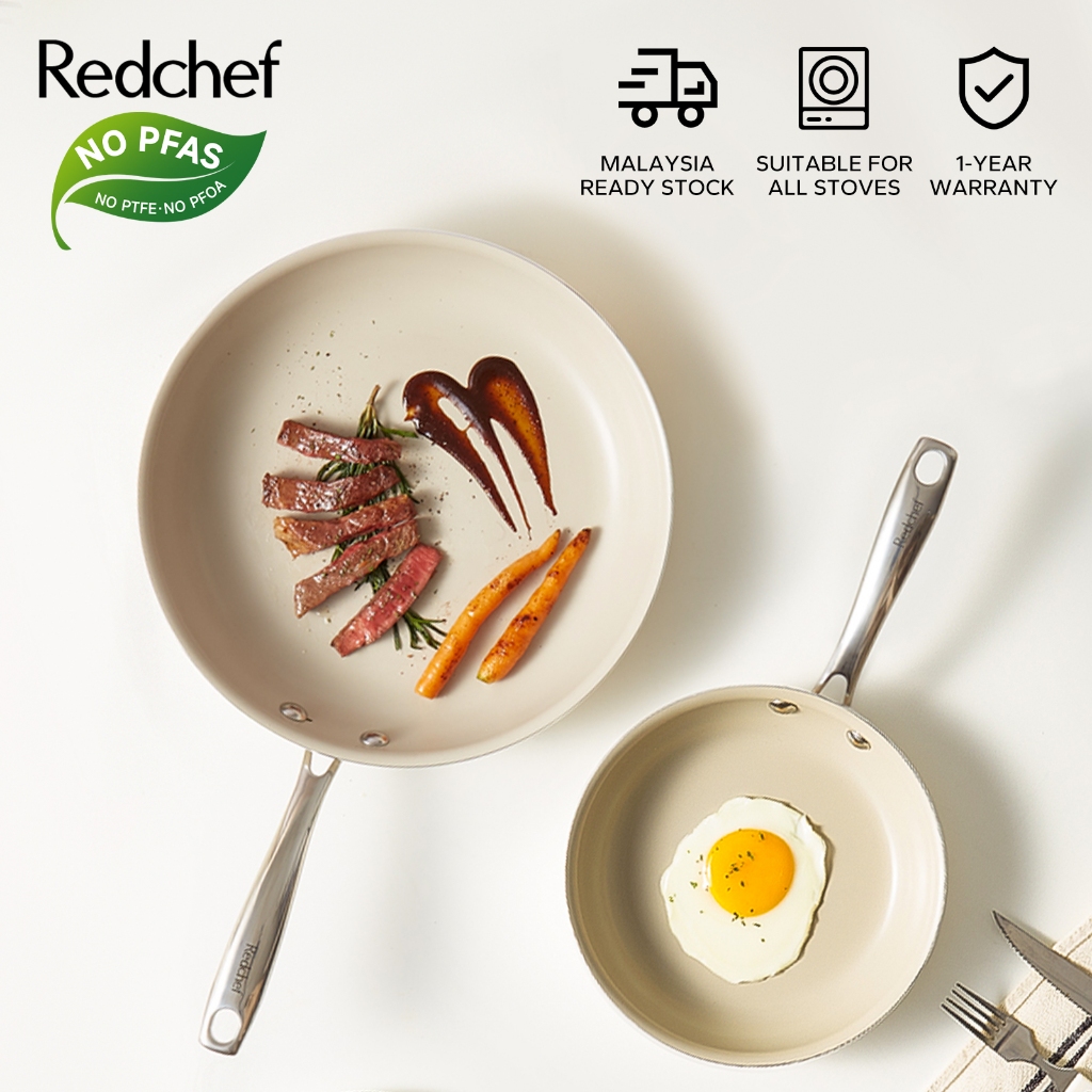 Redchef Nonstick Ceramic Rock Pan Non Toxic, PFAS& PTFE& PFOA Free ...