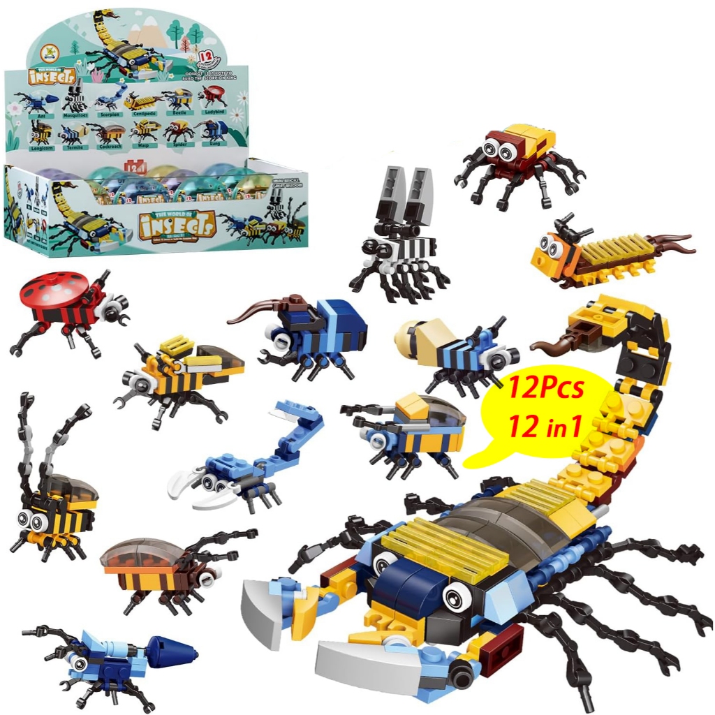 12Pcs New 12in1 Scorpion Building Blocks Set-2024 12 in 1 Pre Filled ...