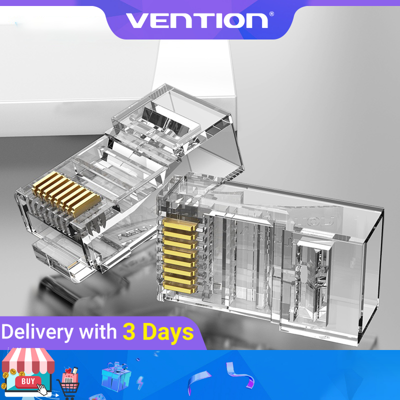 Vention RJ45 Connector Cat6/Cat5e/Cat5 Network Plug 8P8C Modular ...