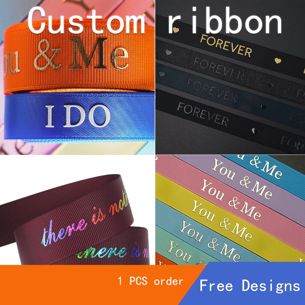 Custom ribbon Design Personalized Add Your Text Logo Image Ribbon Gift ...