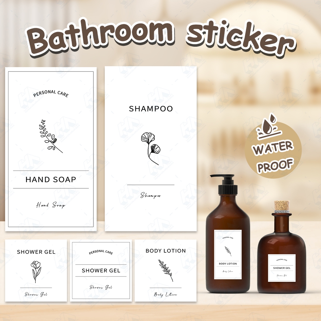 Minimalist Sticker Labels Toiletries Bathroom Anti-scratch Waterproof ...