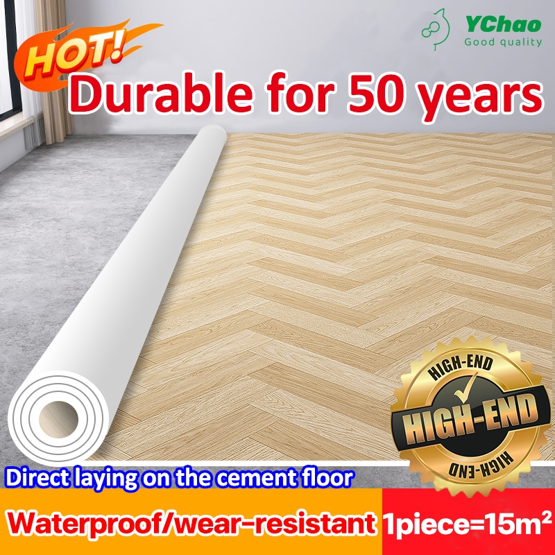 1Piece=15m² tikar getah lantai PVC Floor Sticker Suitable for all kinds ...