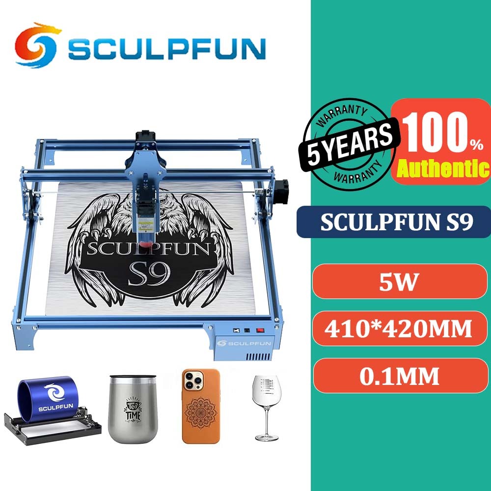 【100% Authentic】SCULPFUN S9 5W Laser Engraver Cutting&Engraving Wood ...