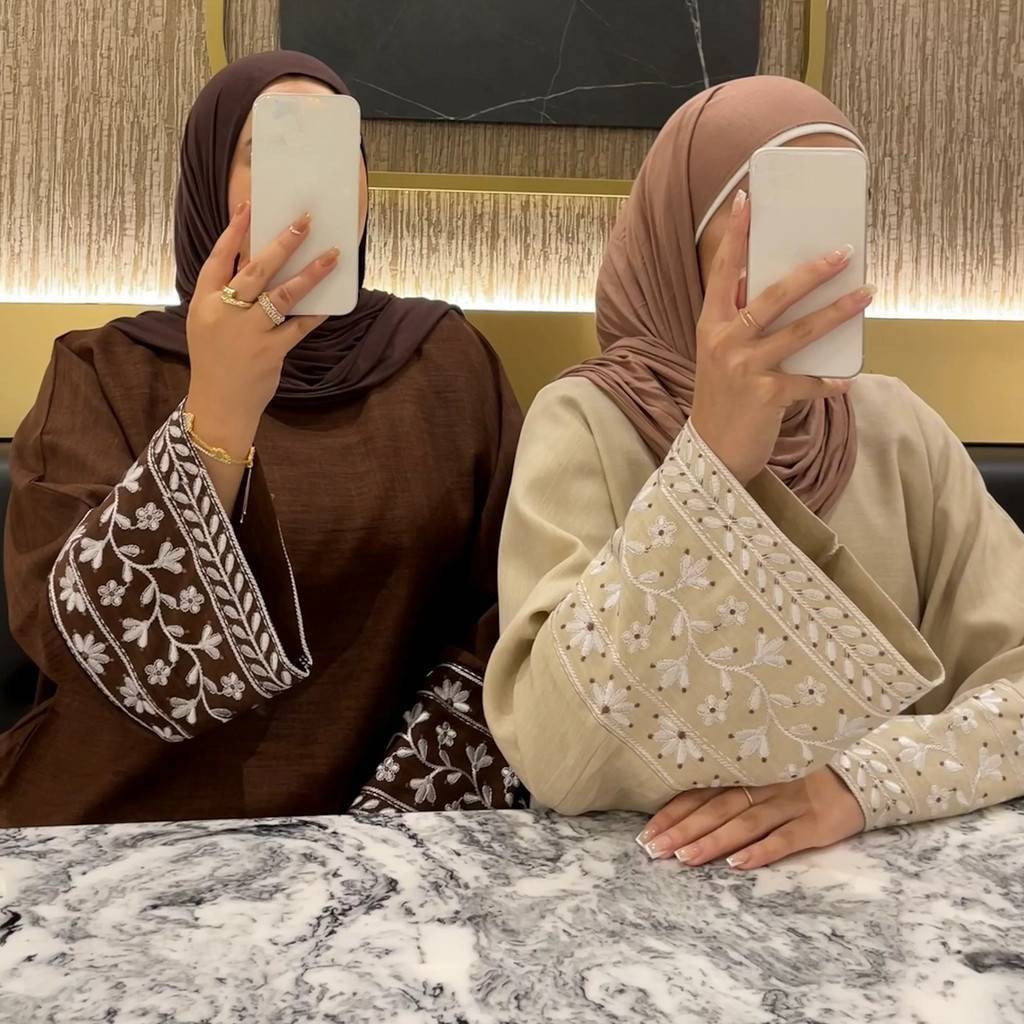 Ramadan Dubai Fashion Embroidery Abaya maxi dress Islam Arab Jubah robe ...