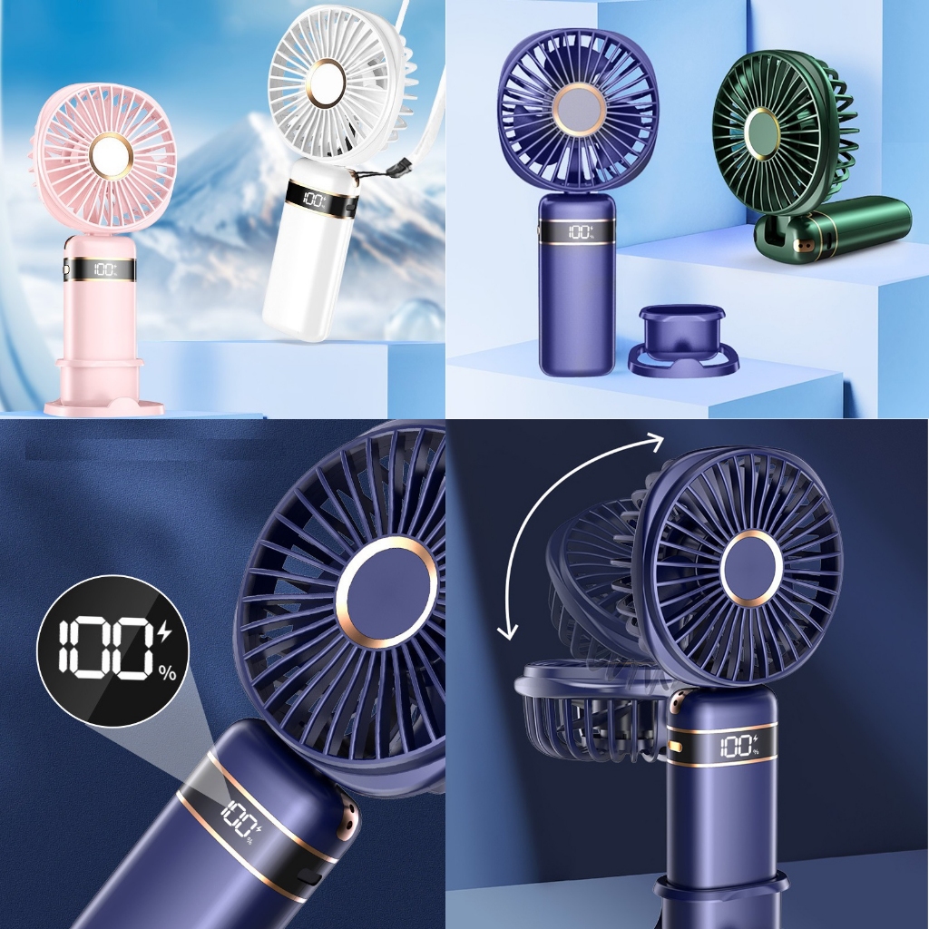 New Multifunction Digital Display Portable Mini Fan Rechargeable 5 ...